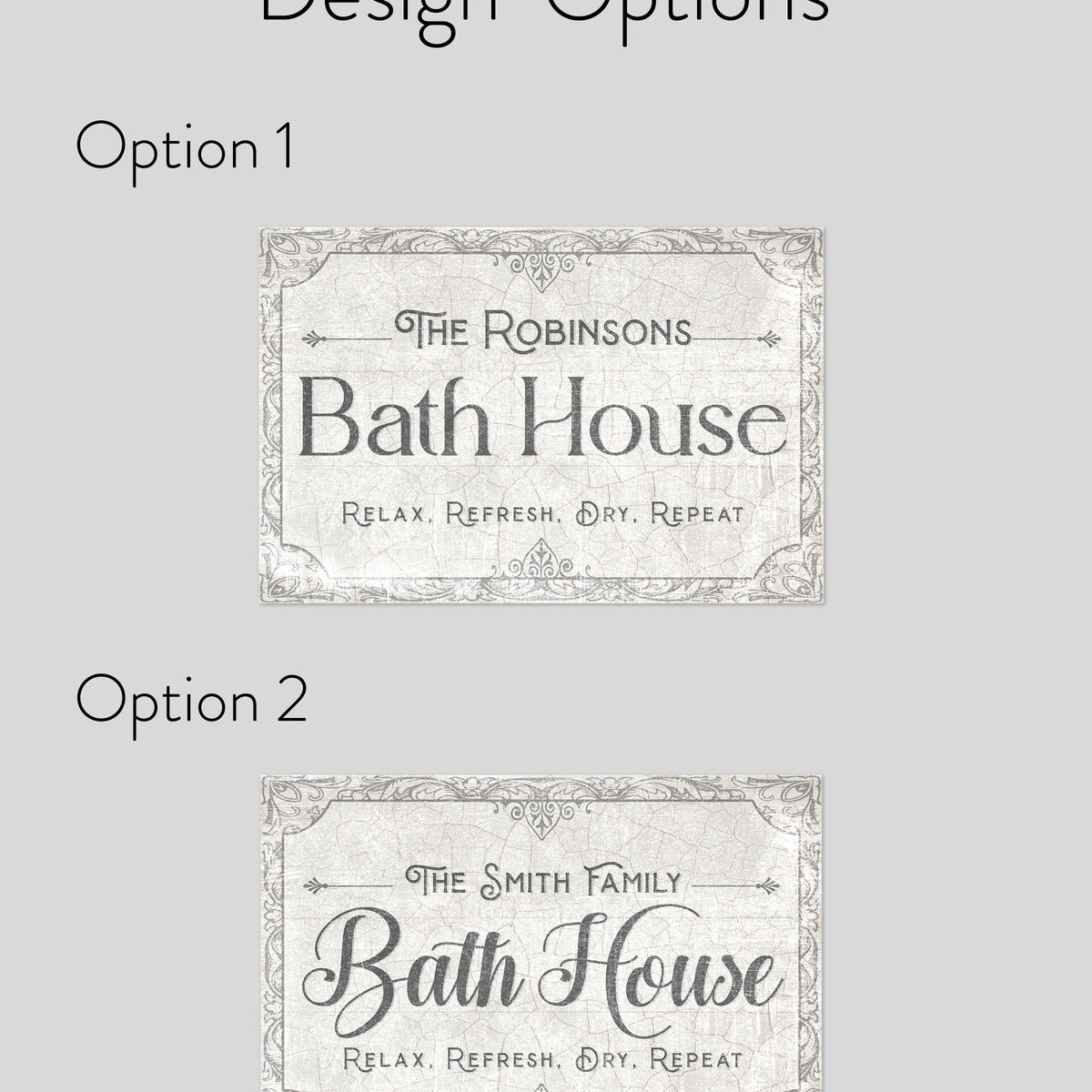 Personalized Bath House Sign – Canvas Vows