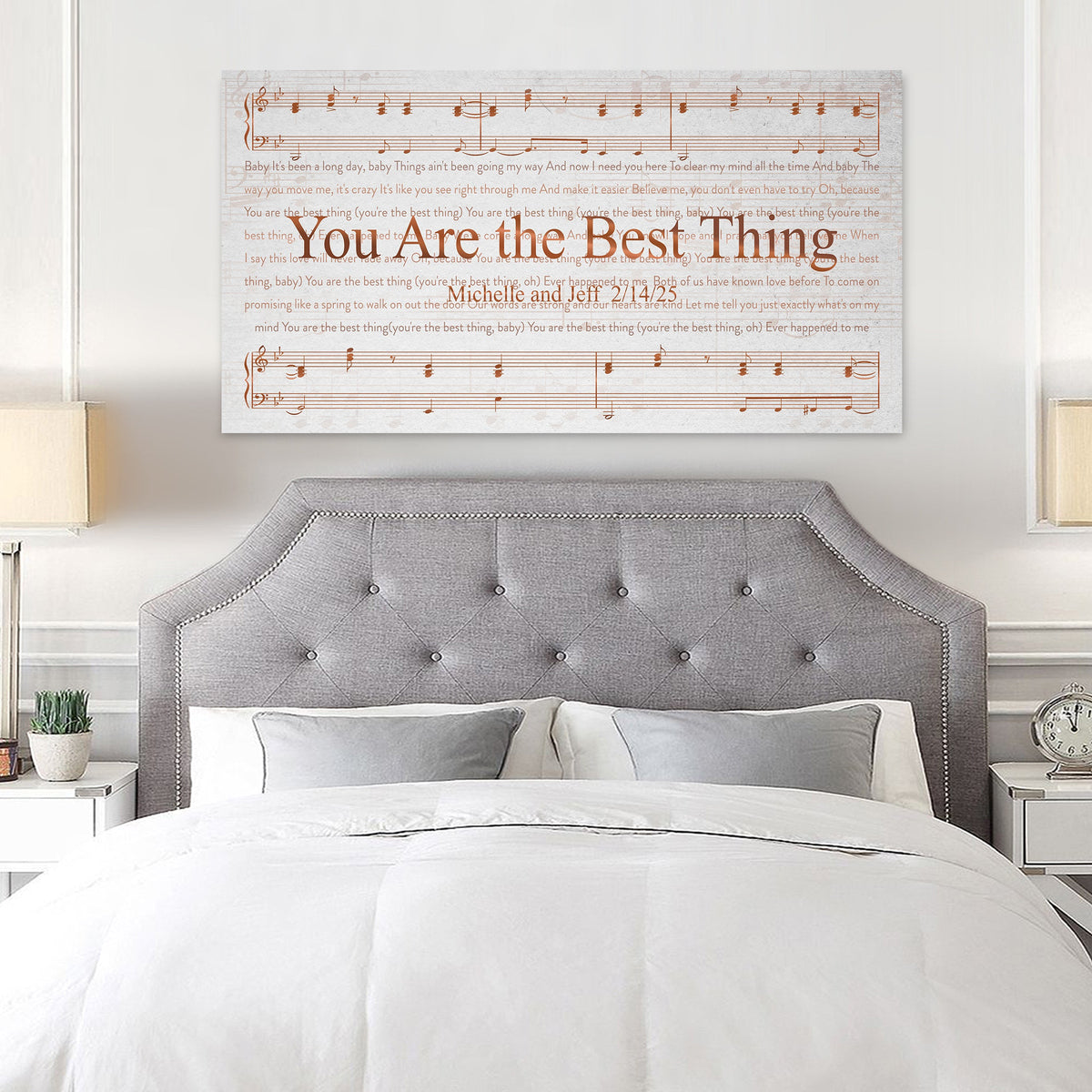 Copper Sheet Music Art with Lyrics – Canvas Vows