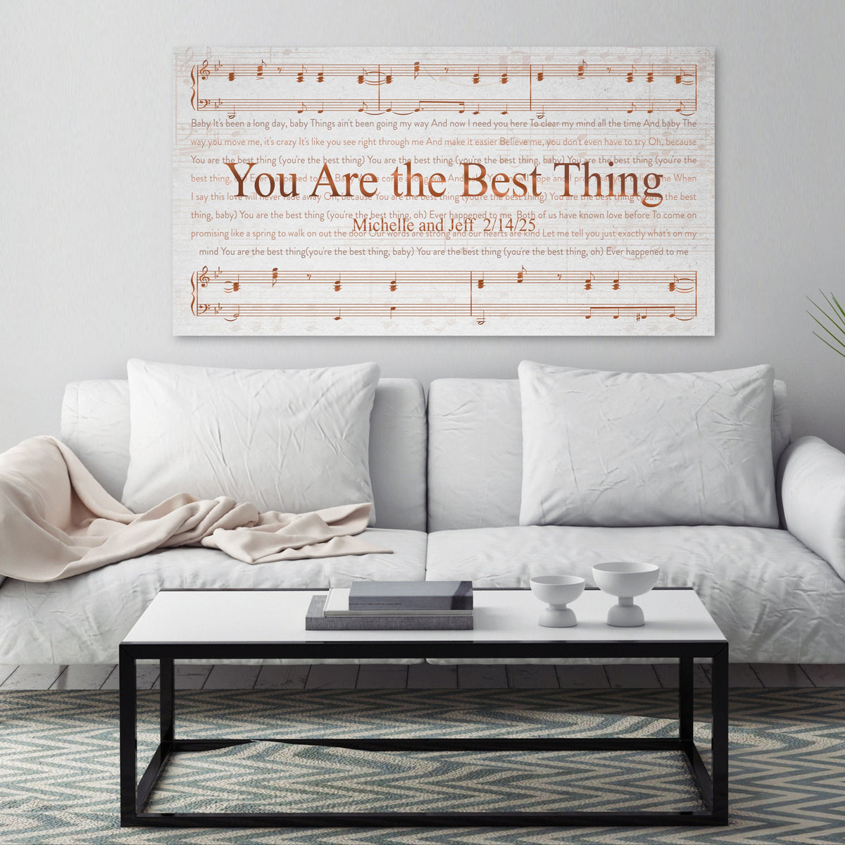 Copper Sheet Music Art with Lyrics – Canvas Vows
