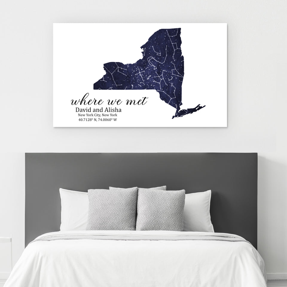 Custom Star Map | Where We Met State Custom Star Map