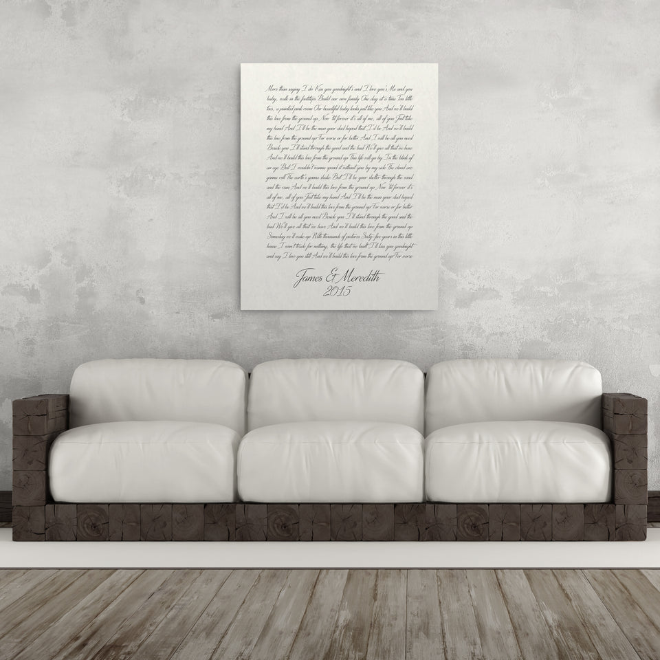 Personalized Vows On Canvas