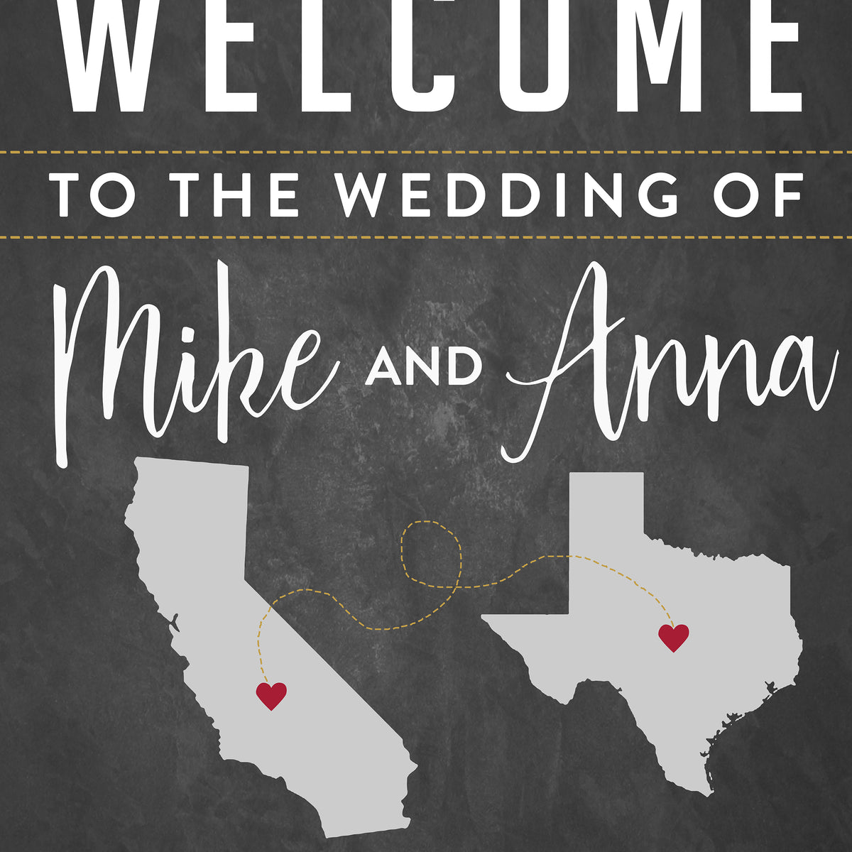 State Wedding Welcome Sign – Canvas Vows