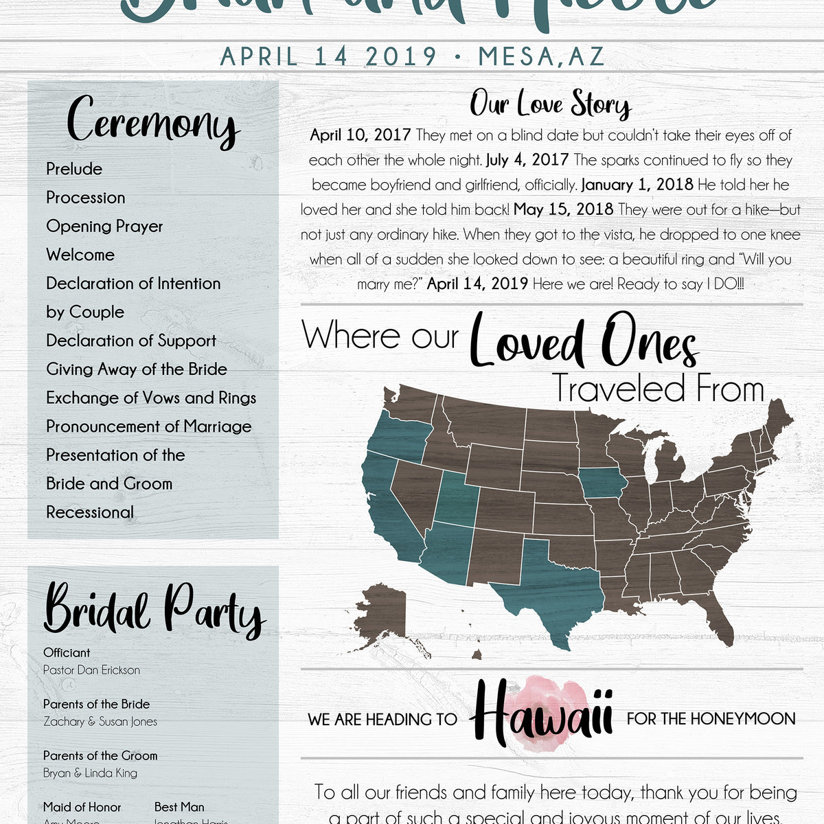 Infographic Wedding Program