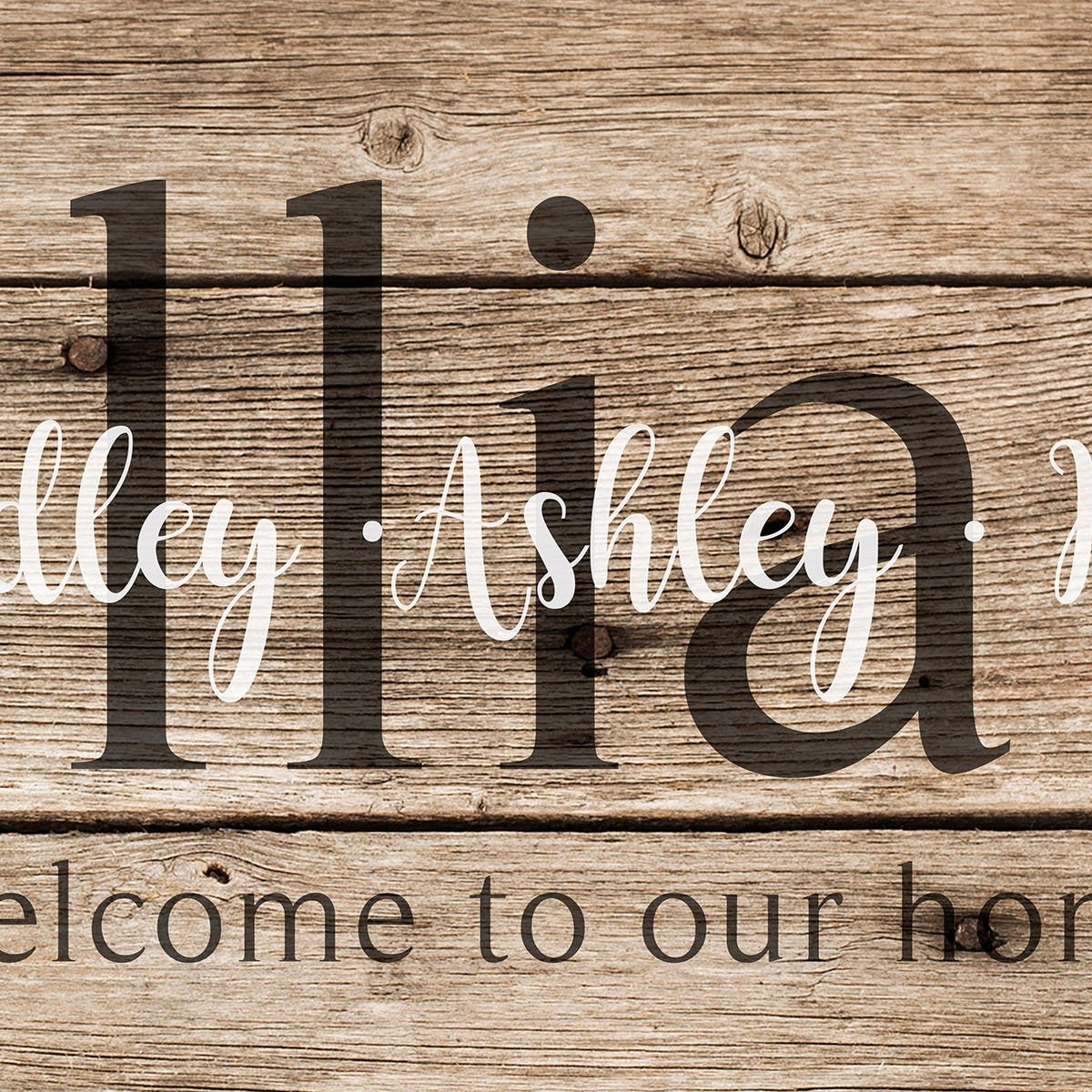 Last Name Sign - Rustic Brown – Canvas Vows