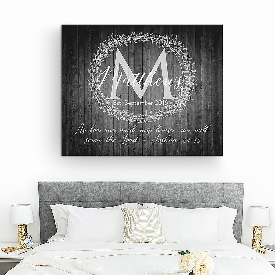 Custom Monogram Sign - Bedroom Wall Decor